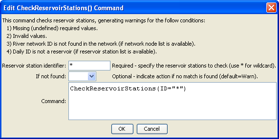 CheckReservoirStations - CDSS / StateDMI