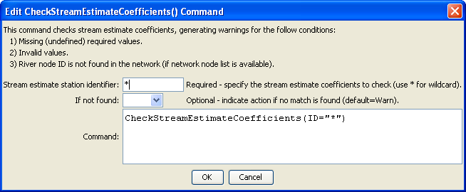CheckStreamEstimateCoefficients - CDSS / StateDMI