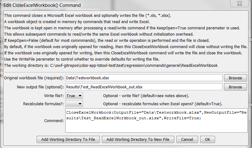 CloseExcelWorkbook - CDSS / StateDMI