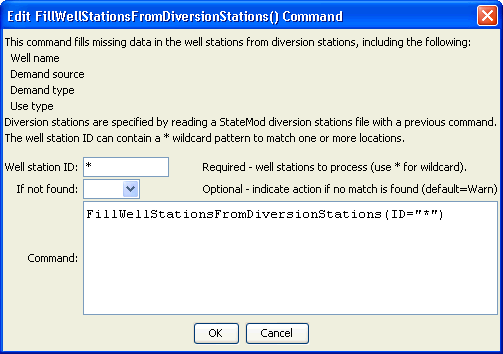 FillWellStationsFromDiversionStations - CDSS / StateDMI