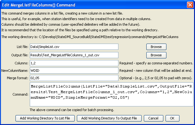 MergeListFileColumns - CDSS / StateDMI