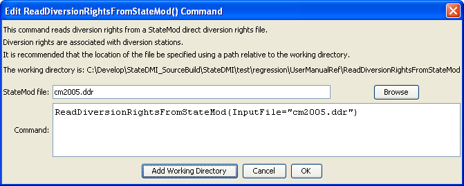 ReadDiversionRightsFromStateMod - CDSS / StateDMI