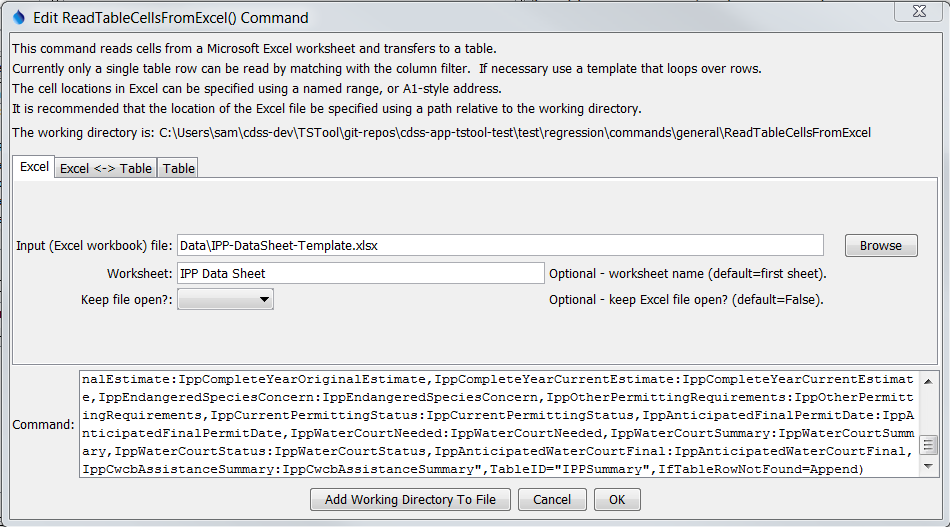 ReadTableCellsFromExcel - CDSS / StateDMI