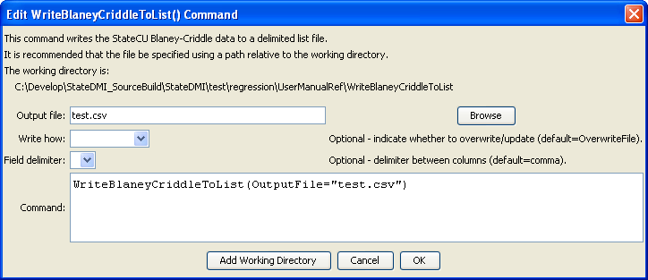 WriteBlaneyCriddleToList - CDSS / StateDMI