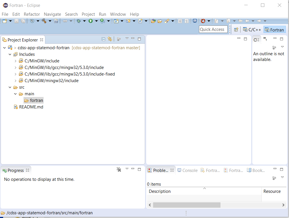 Eclipse Folder Structure - StateMod (Develop)