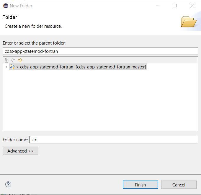 Eclipse Folder Structure - StateMod (Develop)