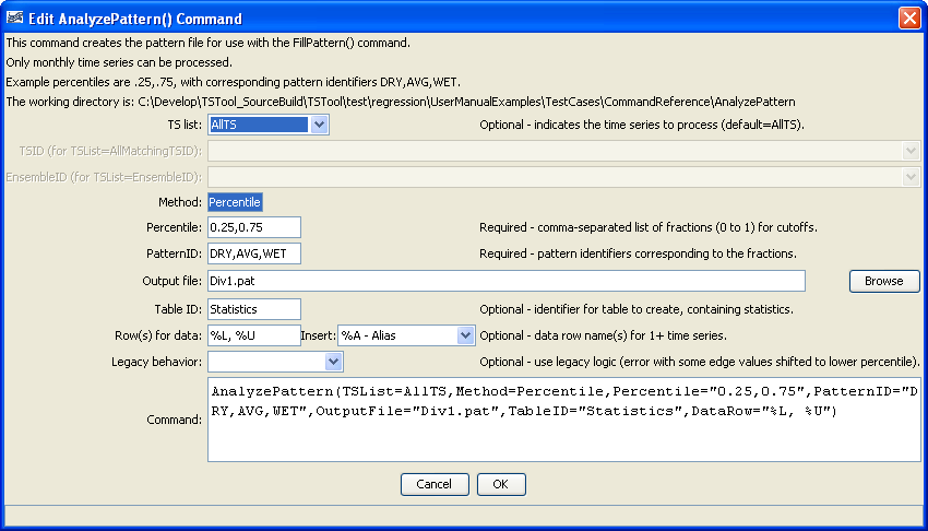AnalyzePattern - CDSS / TSTool