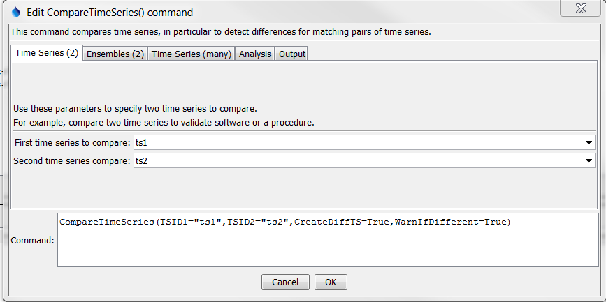 CompareTimeSeries - CDSS / TSTool