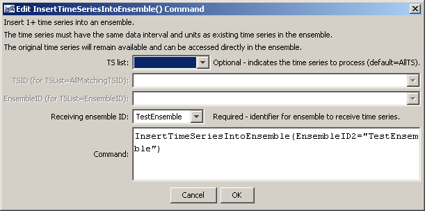 InsertTimeSeriesIntoEnsemble - CDSS / TSTool