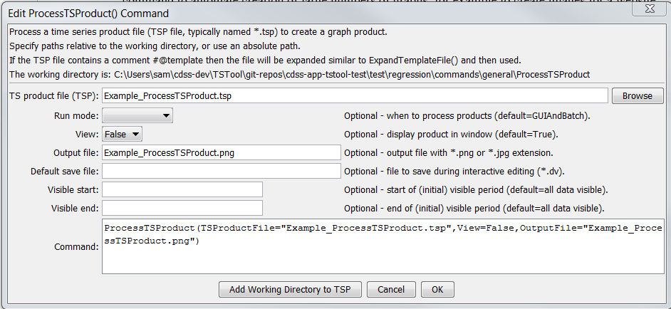 ProcessTSProduct - CDSS / TSTool