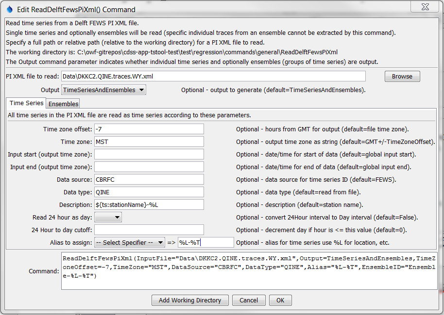 ReadDelftFewsPiXml - CDSS / TSTool