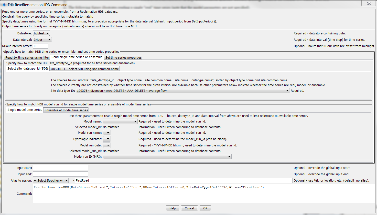 ReadReclamationHDB - CDSS / TSTool