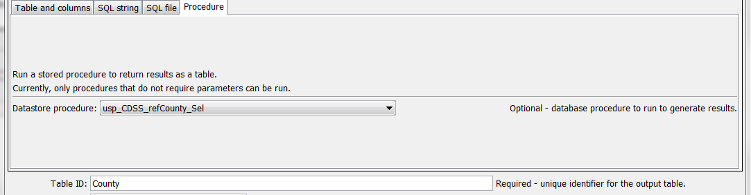 ReadTableFromDataStore - CDSS / TSTool