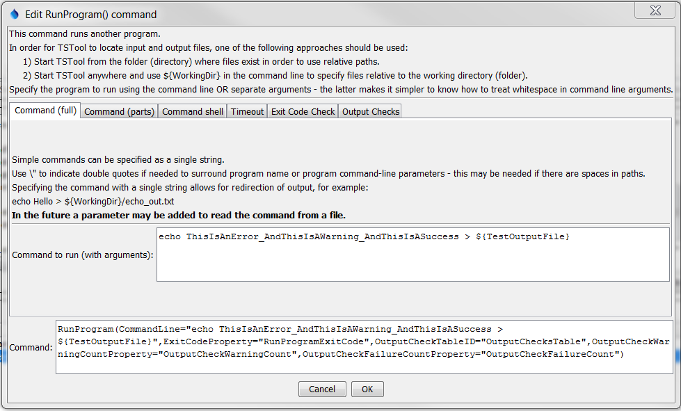 RunProgram - CDSS / TSTool