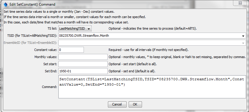 SetConstant - CDSS / TSTool