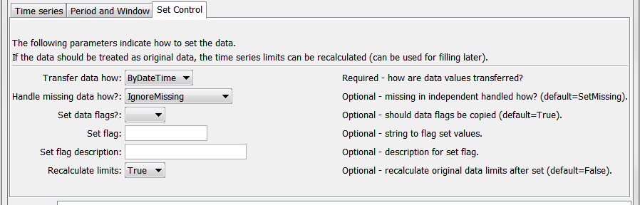 SetFromTS - CDSS / TSTool