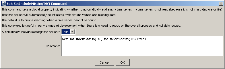 SetIncludeMissingTS - CDSS / TSTool