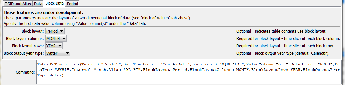 TableToTimeSeries - CDSS / TSTool