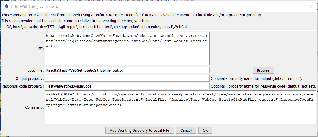 WebGet - CDSS / TSTool
