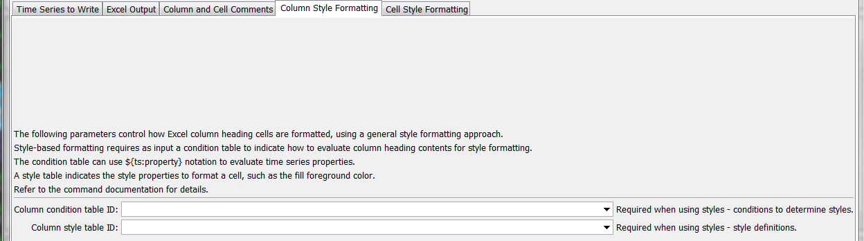 WriteTimeSeriesToExcel - CDSS / TSTool