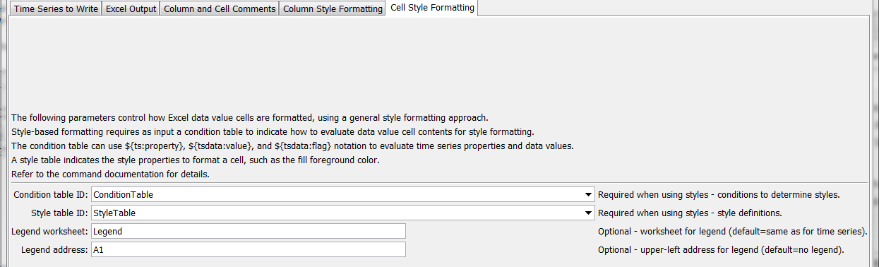 WriteTimeSeriesToExcel - CDSS / TSTool