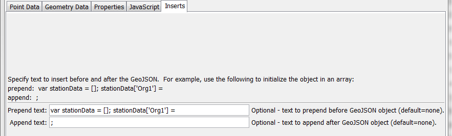 WriteTimeSeriesToGeoJSON - CDSS / TSTool
