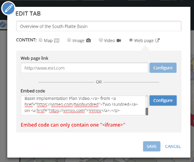 Tabbed Layout Example - OWF Learn / ArcGIS Story Maps